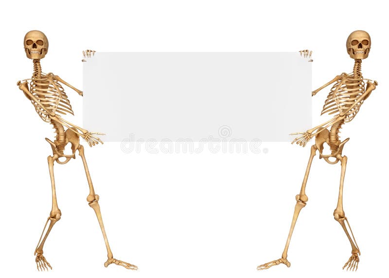 Segno Di Scheletro Dello Spazio In Bianco Della Holding Illustrazione ...