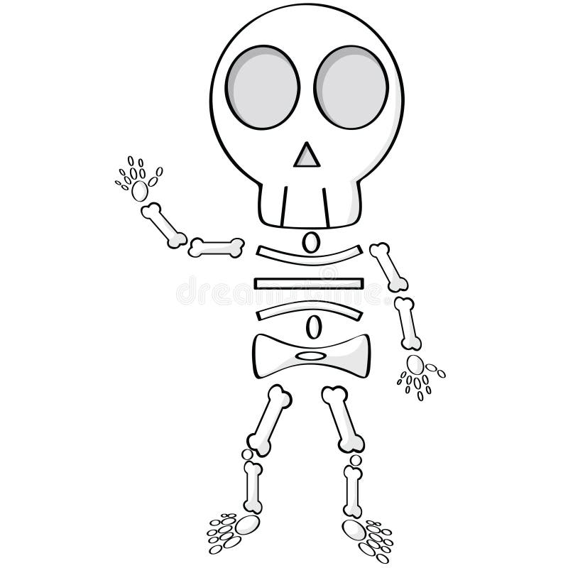 Scheletro Di Cartone Animato Illustrazione Vettoriale - Illustrazione ...