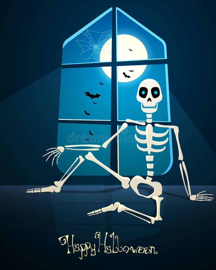 Scheletro di Halloween illustrazione di stock. Illustrazione di partito ...