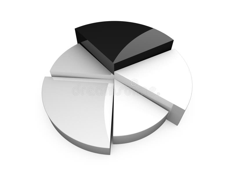 Diagramma Circolare in Bianco E Nero 3D Illustrazione di Stock ...