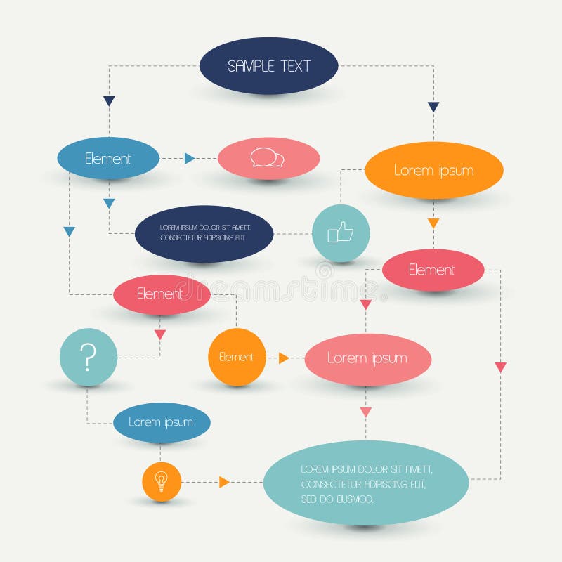 Schema Del Diagramma Di Flusso Elementi Di Infographics Illustrazione ...