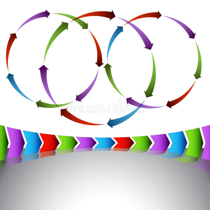 Frecce Un Flusso Del Cerchio Illustrazioni, Vettoriali E Clipart Stock ...