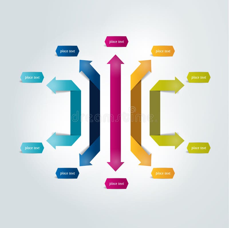 Infografica a Freccia, Diagramma Di Flusso Illustrazione di Stock ...