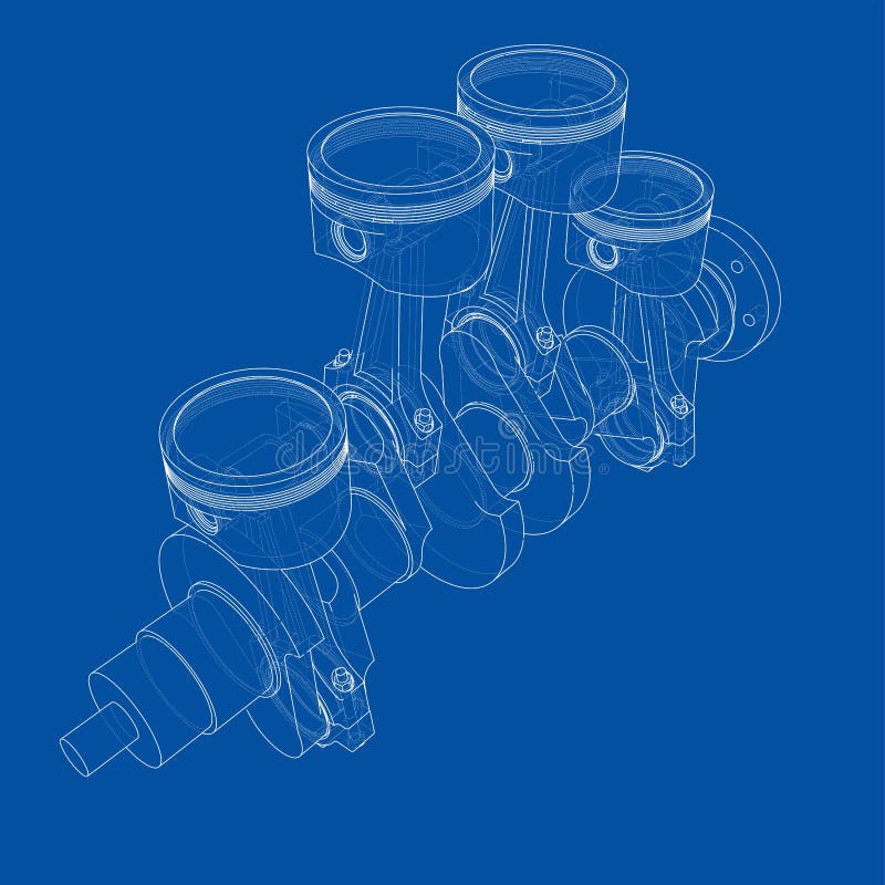 Schema Pistoni Motore Illustrazione 3D Illustrazione di Stock ...