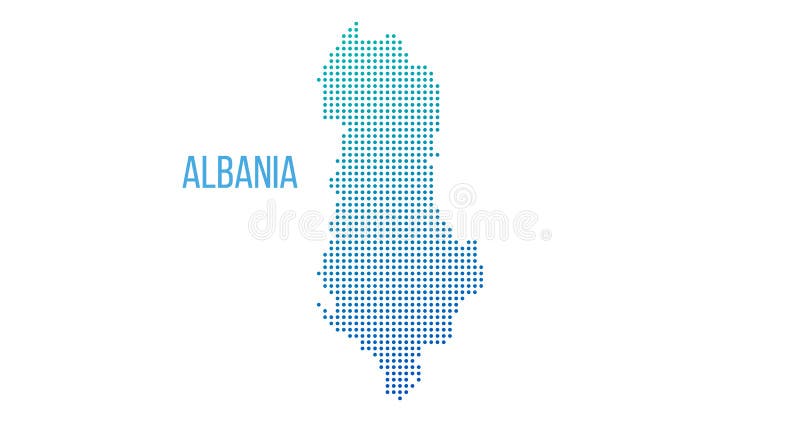 Schematic Albania Map. Vector Halftone Territorial Scheme. Gradient ...