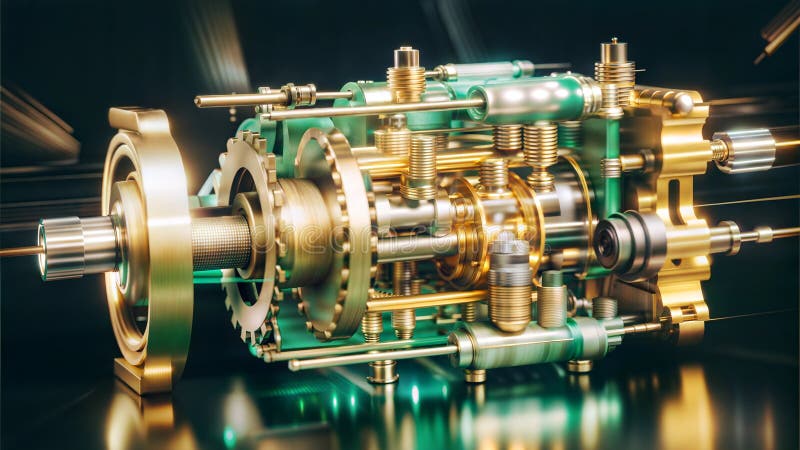 Schematic Breakdown of an Internal Combustion Engine with Detailed Gear ...