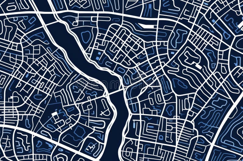 Schematic City Map Featuring Geometric Shapes and Simple Lines in Gray ...