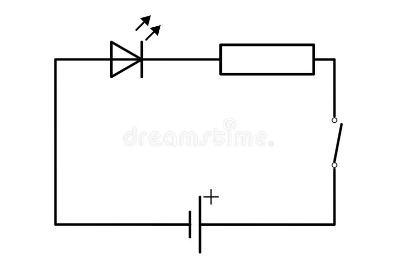 Schematic Connection of the LED Stock Illustration - Illustration of ...
