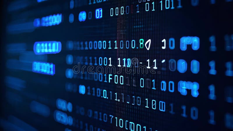 Schematic Data Code Background, Blue Color, Random Digits Streaming ...