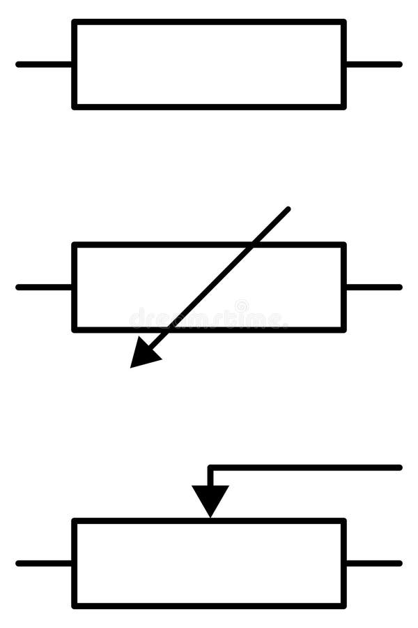 Schematic Designation of a Resistor and Rheostat with Variable ...