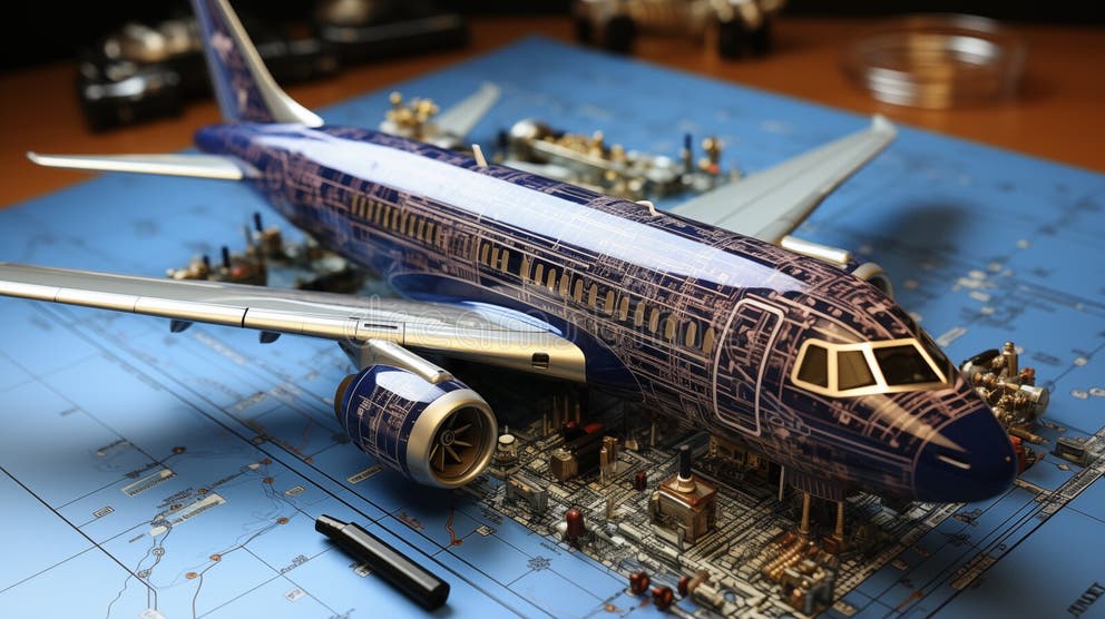 Schematic Diagram of Airplane Stock Illustration - Illustration of ...