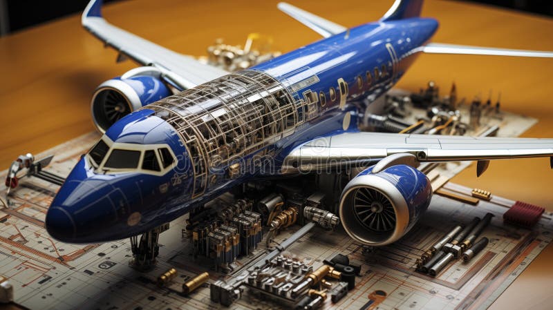 Schematic Diagram of Airplane Stock Illustration - Illustration of ...