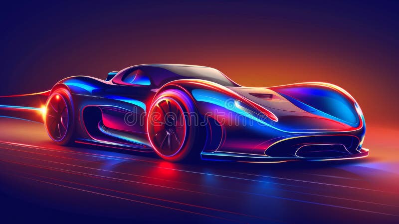 Schematic Diagram of Contemporary Passenger Vehicle with Vibrant ...