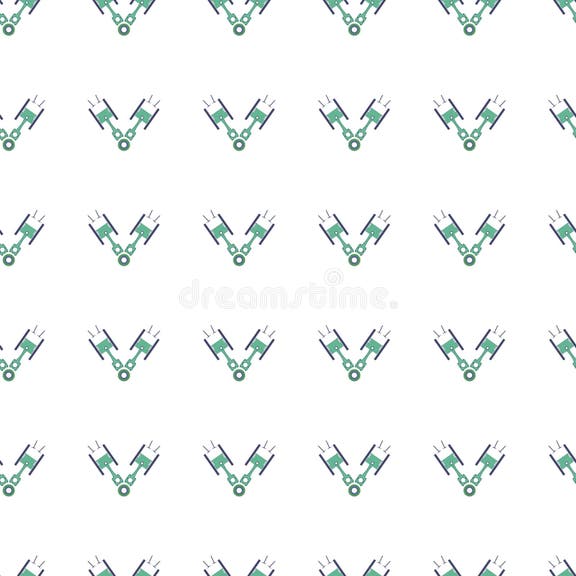 Schematic Drawing of W-shaped Internal Combustion Engine. Seamless ...