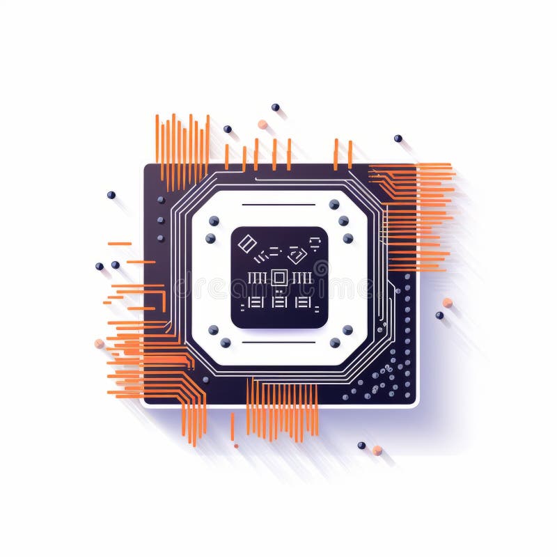 Futuristic Computer Chip Design with Augmented Reality Elements Stock ...