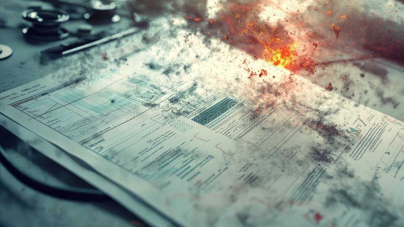 Schematic Exploding View of Medical Chart Stock Illustration ...