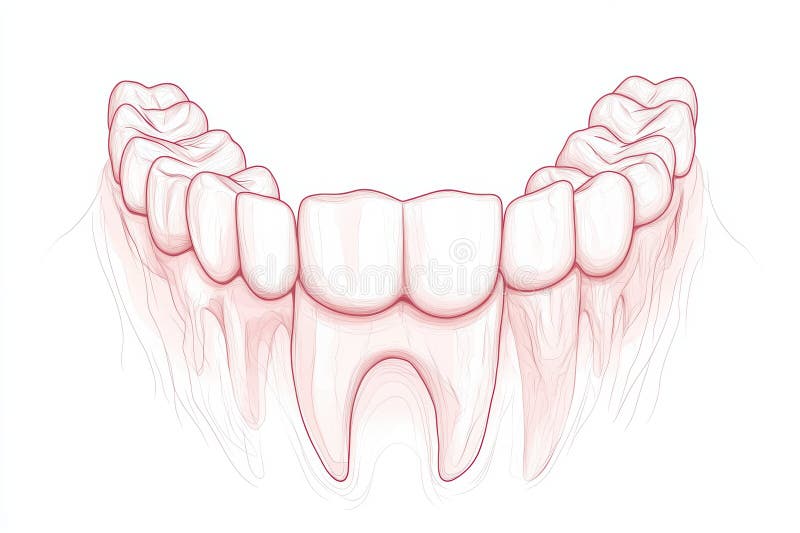 This Schematic Features a Clear Representation of a Dental Arch, Ideal ...