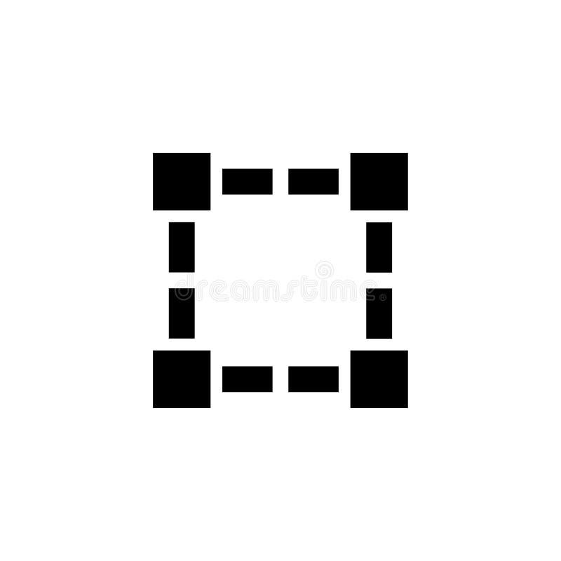 Schematic Graphic Wireframe Square Shape. Flat Vector Icon Illustration ...