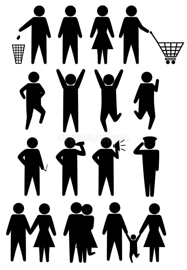 Schematic icons set people stock vector. Illustration of logo - 12884371