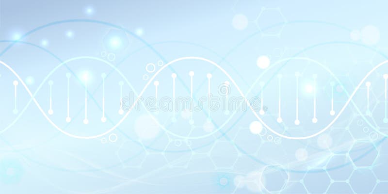 A Schematic Illustration of a DNA Molecule Against a Light Blue ...
