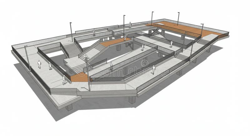 Elevated Pedestrian Walkway Stock Illustrations – 107 Elevated ...