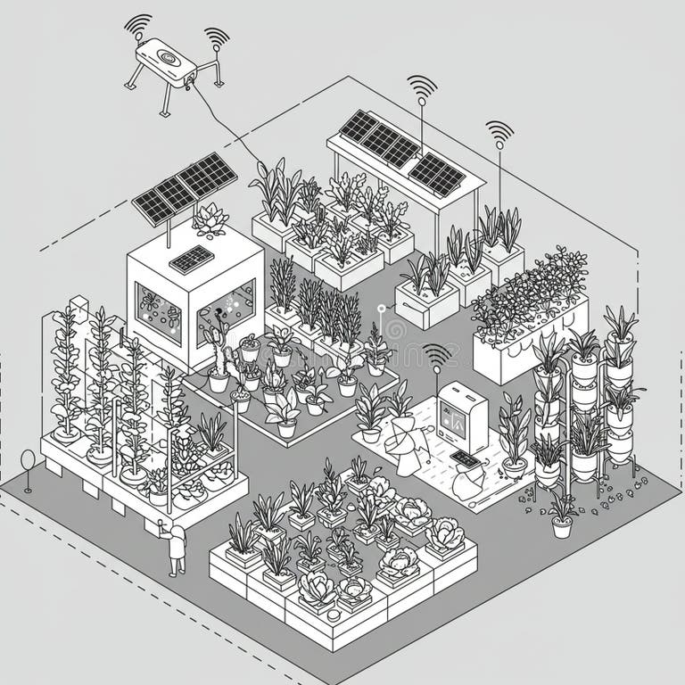 Schematic Illustration of a Smart Garden Utilizing Solar Energy ...