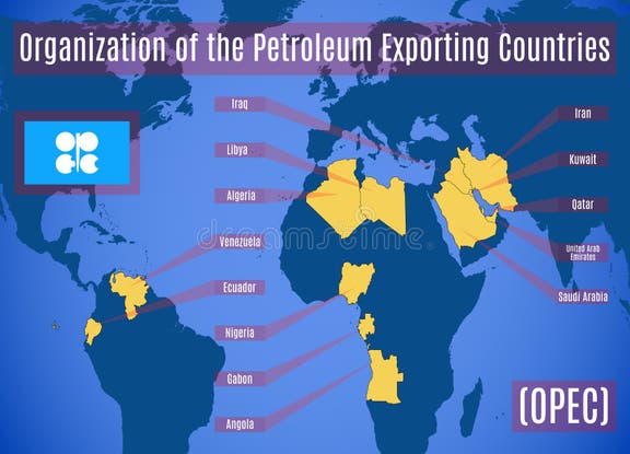 Schematic Map of the Organization of the Petroleum Exporting Countries ...