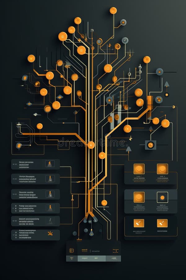 Schematic Minimalist Tree Design Using Navy, White, and Silver in ...