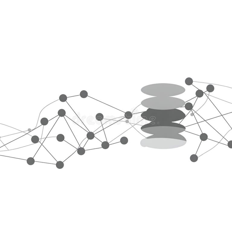 Schematic Neural Network with Nodes and Layers on a Light Background ...