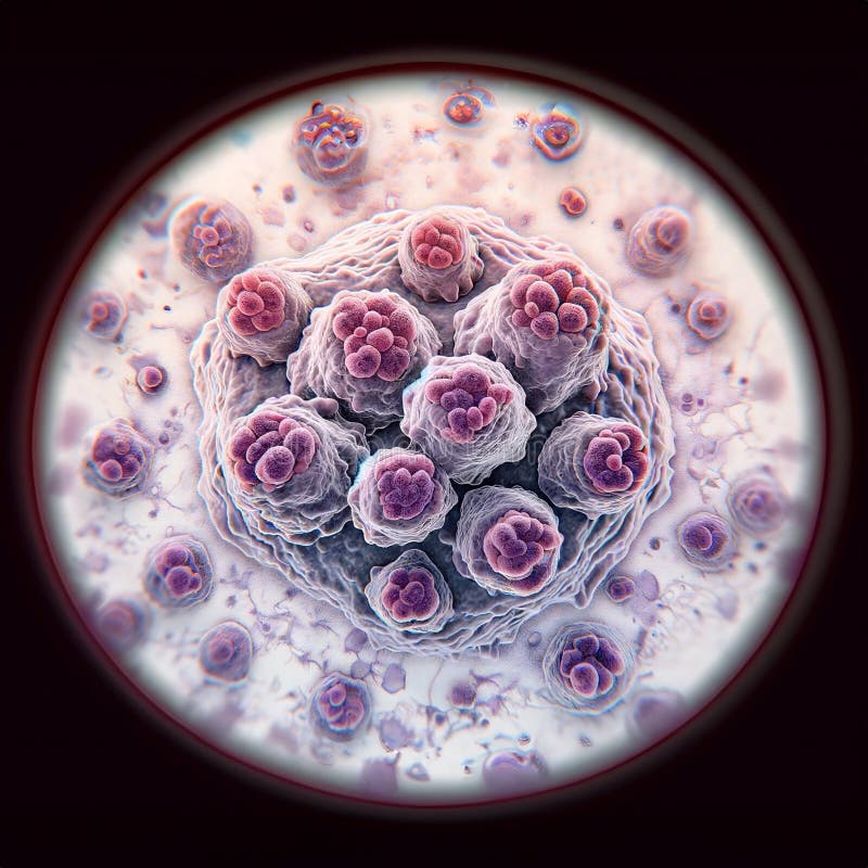 Schematic Representation of Cancer Cell Structure Generated by AI Stock ...