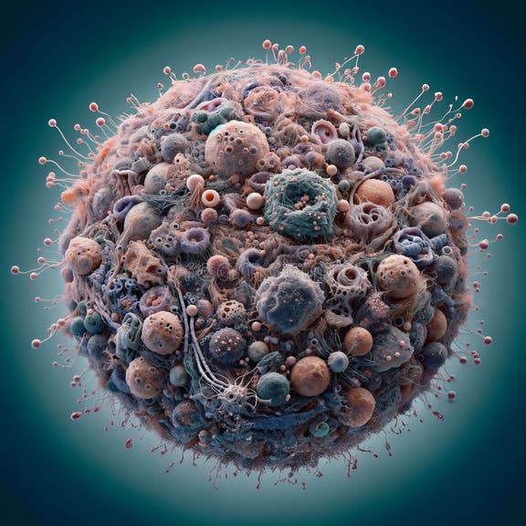 Schematic Representation of Cancer Cell Structure Generated by AI Stock ...