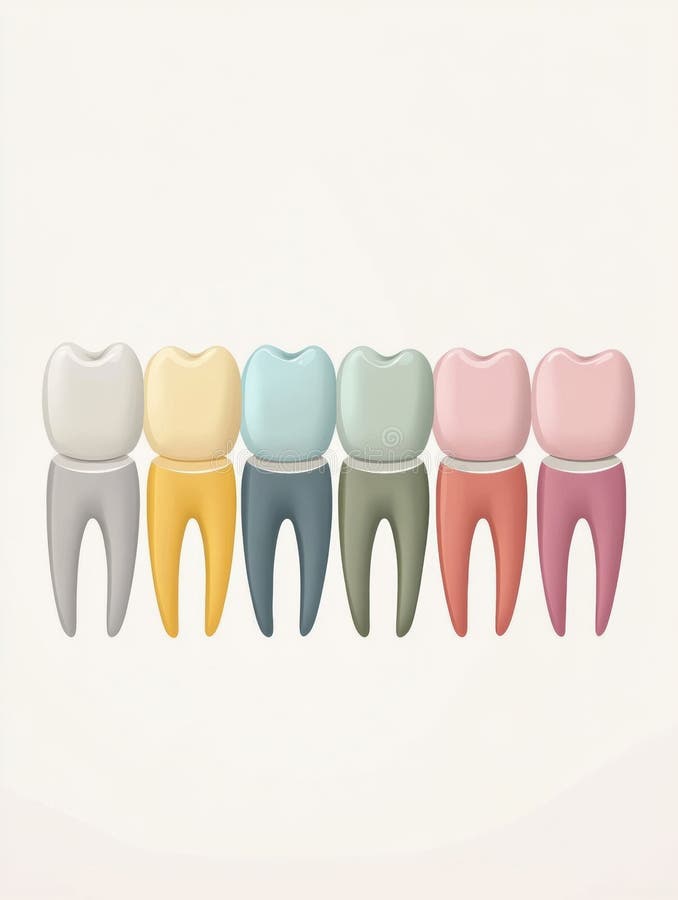 Schematic Representation Features Colorful Dental Implants Integrated ...