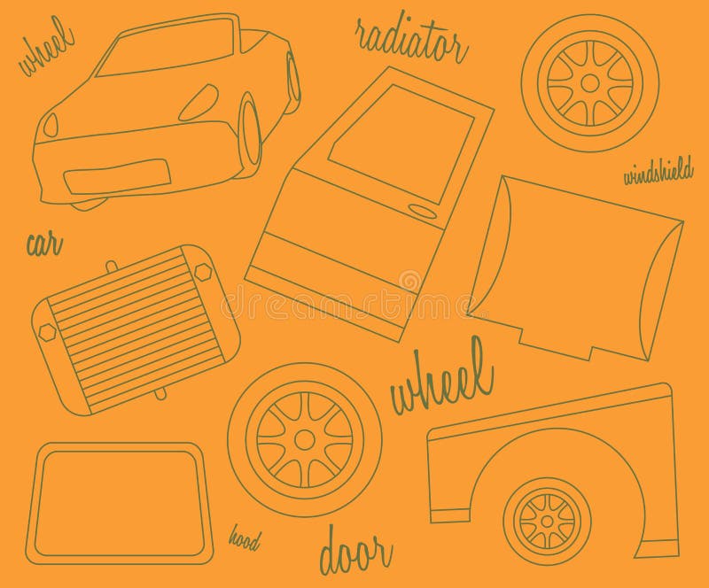 Schematic Representation of Parts of the Car Stock Vector ... Schematic Representation of Parts of the Car Stock Vector ...