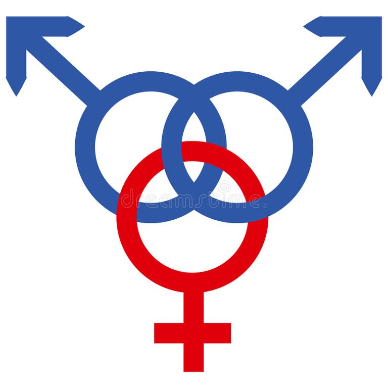 Schematic Representation of Polyamoric Relations between Three People Stock Illustration ...