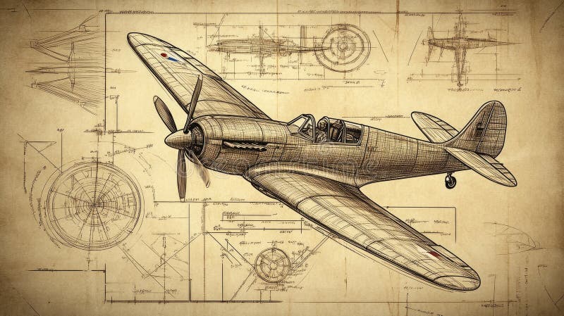 Schematic Design of a Spitfire Fighter Aircraft with Detailed Technical ...