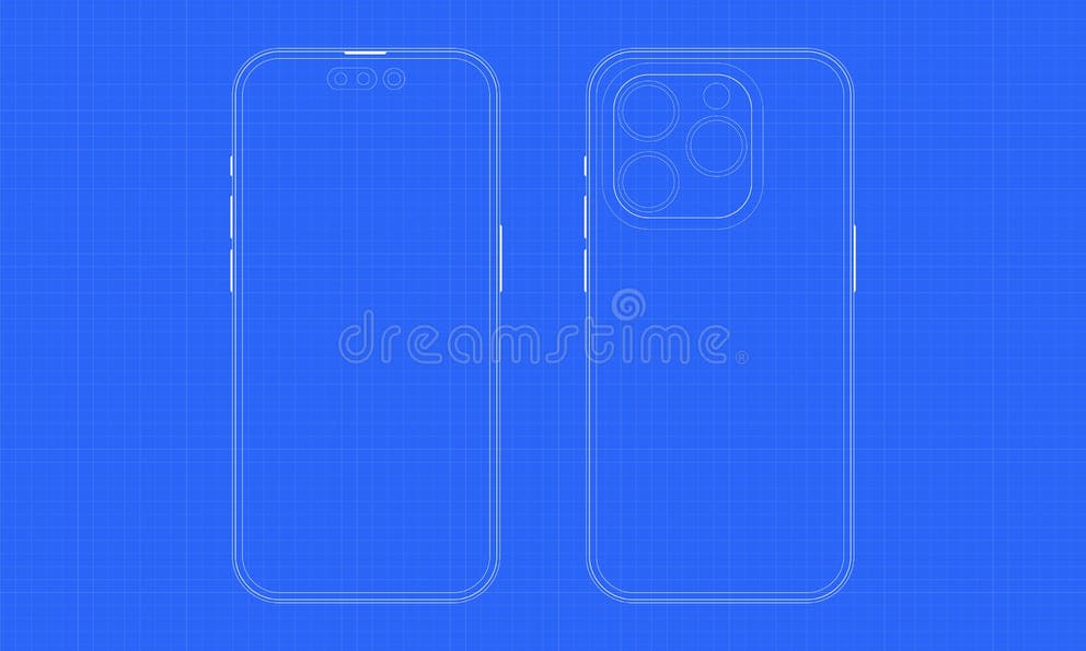 The Schematic Shows the Phone Stock Illustration - Illustration of ...