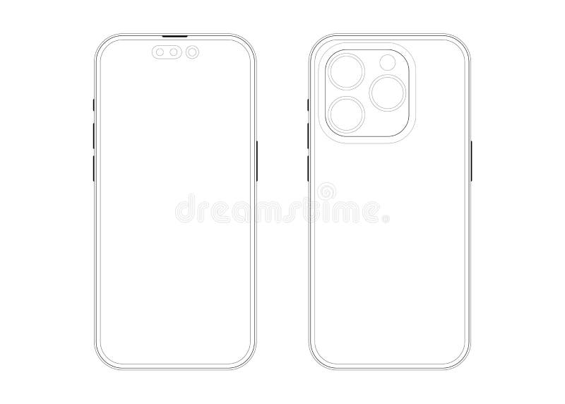 The Schematic Shows the Phone Stock Illustration - Illustration of ...