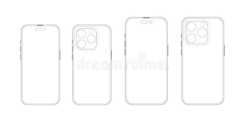 The Schematic Shows the Phone Stock Illustration - Illustration of ...