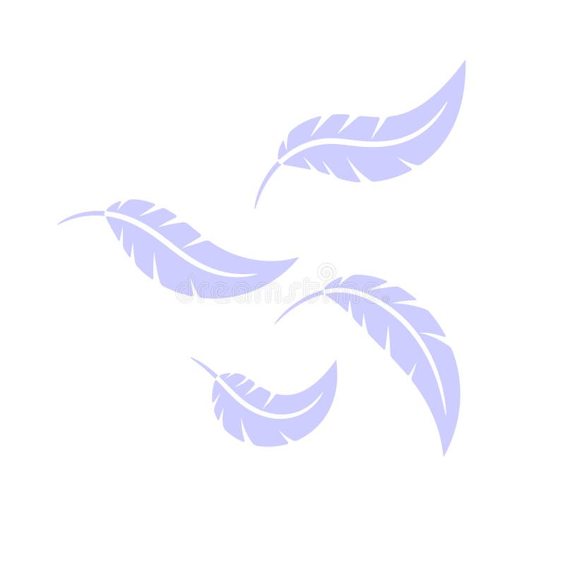 Schematic Simple Icon Feather. Silhouette and Stencil Stock ...