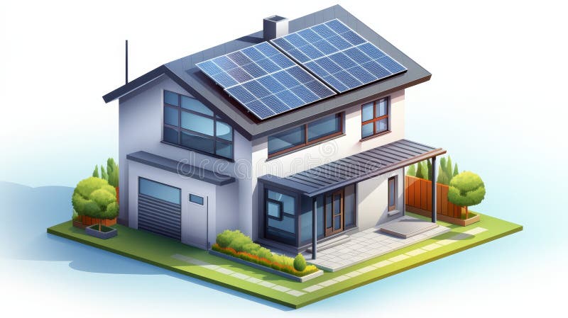 Schematic of Solar Power System Illustrating Solar Panel, Inverter, and ...