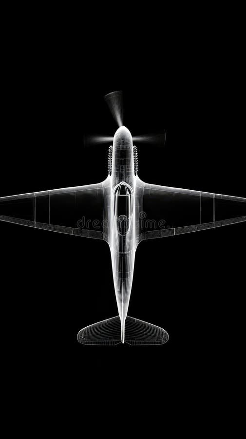 Schematic of Spitfire Fighter Aircraft Showcasing Design and ... Schematic of Spitfire Fighter Aircraft Showcasing Design and ...