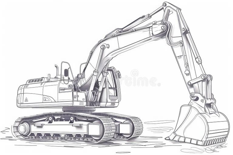 Line Drawing Excavator Stock Photos - Free & Royalty-Free Stock Photos ...