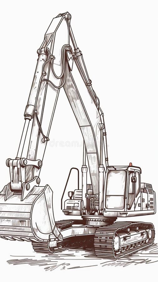Line Drawing Excavator Stock Photos - Free & Royalty-Free Stock Photos ...
