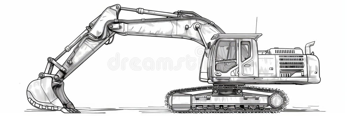Excavator Line Drawing Stock Photos - Free & Royalty-Free Stock Photos ...