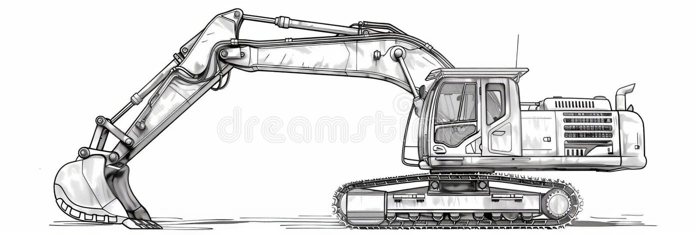 Line Drawing Excavator Stock Photos - Free & Royalty-Free Stock Photos ...