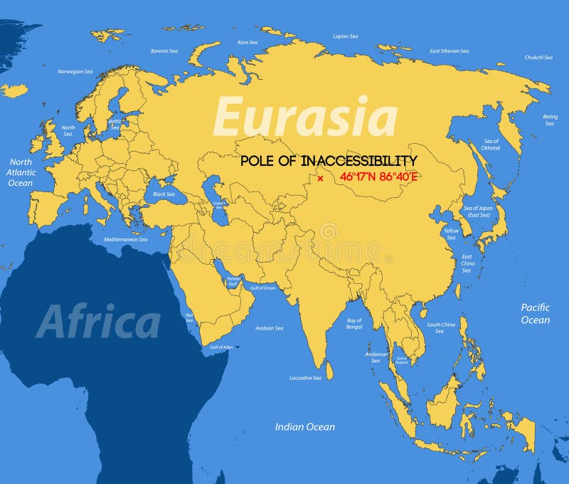 Eurasia Physical Map Labeled