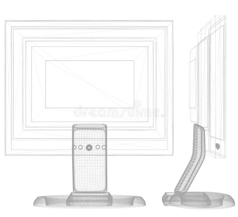 Side View Of Computer Screen Stock Illustration - Illustration of ...
