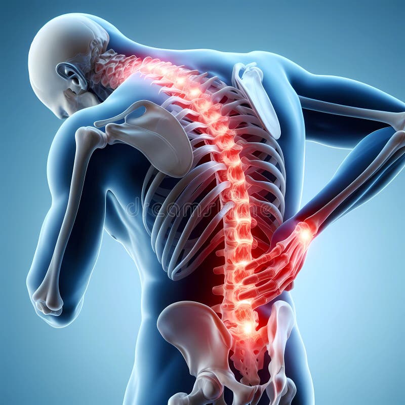Visual Visualization of Severe Pain in the Back and Spine Stock Image ...