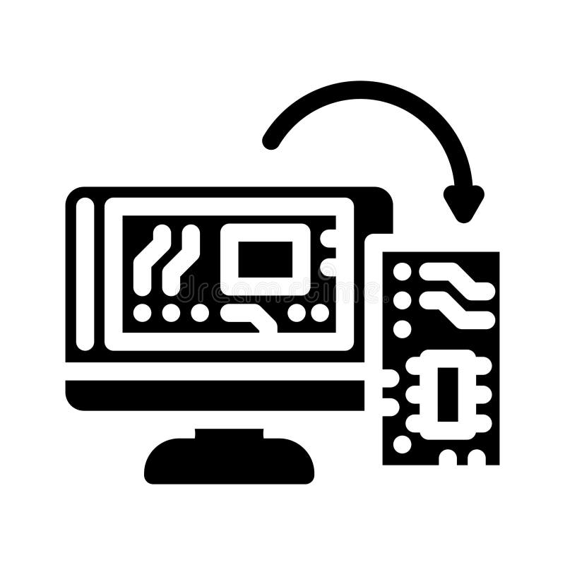 Schematics Physical Board Transition Glyph Icon Vector Illustration ...