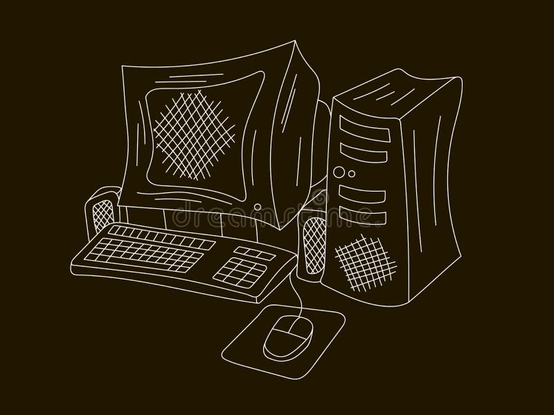 Schematischer Illustrationscomputer Vektor Abbildung - Illustration von ...